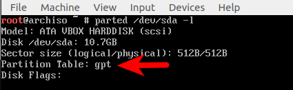 Install Arch Linux in Virtualbox with UEFI Firmware
