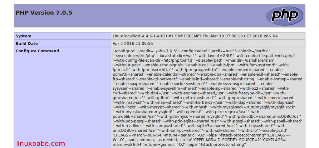 Install (LEMP) Nginx, MariaDB, PHP7 on Arch Linux Server
