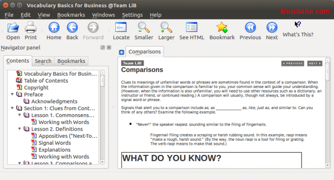 View CHM files with xCHM and kchmViewer on Ubuntu - LinuxBabe