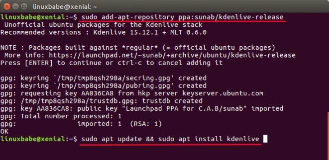 Install and Configure Kdenlive Video Editor on Ubuntu 16.04 LTS