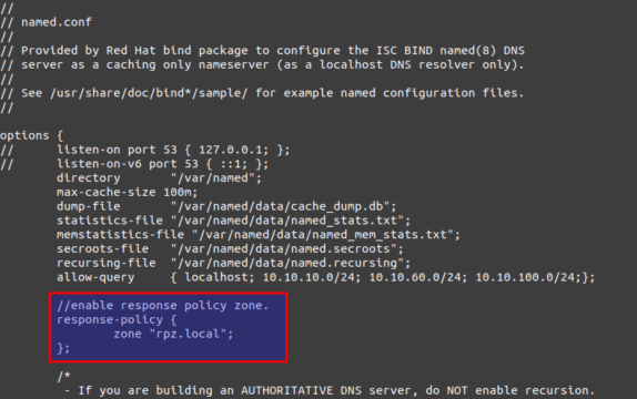 Set Up Response Policy Zone (RPZ) in BIND Resolver on CentOS/RHEL