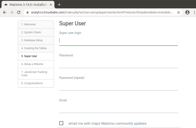 Install Matomo Web Analytics (Piwik) on Ubuntu 20.04 with Apache/Nginx