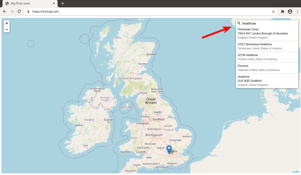 Leaflet Control Geocoder - LinuxBabe