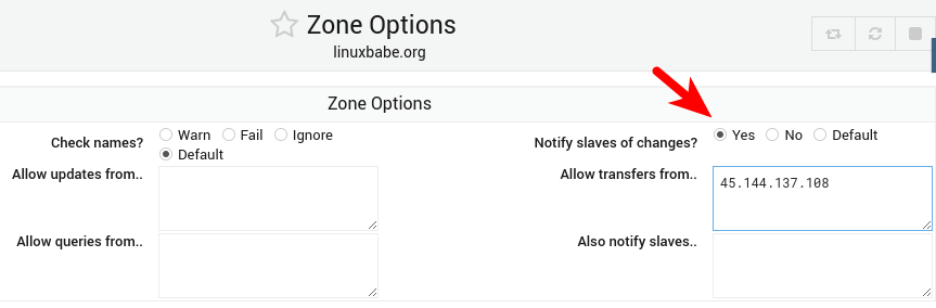 webmin zone transfer - LinuxBabe