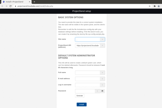 Install ProjectSend on Ubuntu 20.04 with Nginx (LEMP Stack) - LinuxBabe