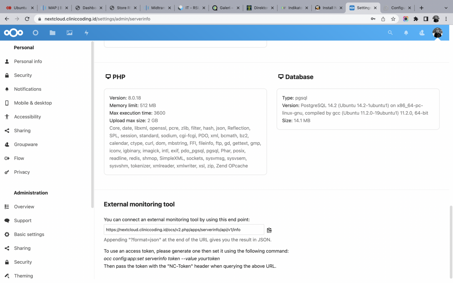 Install NextCloud on Ubuntu 22.04 (Nginx + PostgreSQL + PHP8)