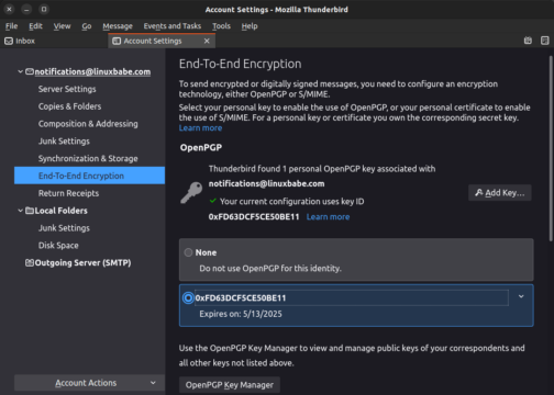 How to Encrypt Emails with OpenPGP in Thunderbird (2022) - LinuxBabe